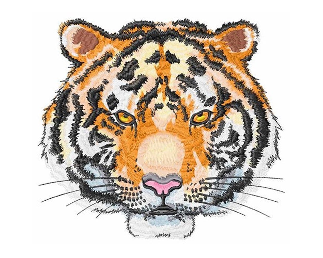 Large Tiger Head Machine Embroidery Design - Etsy