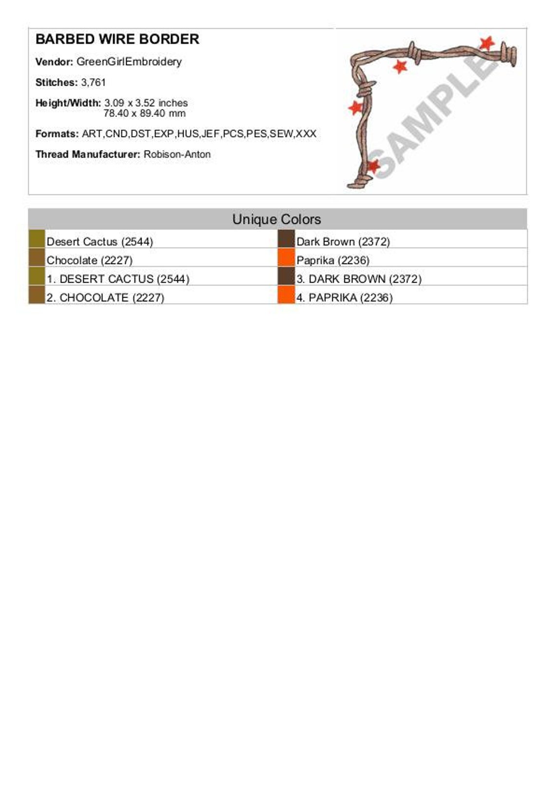 Barbed Wire Border Machine Embroidery Design - Etsy