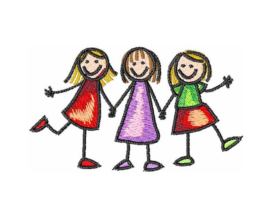 Stick Children - Machine Embroidery Design - Etsy