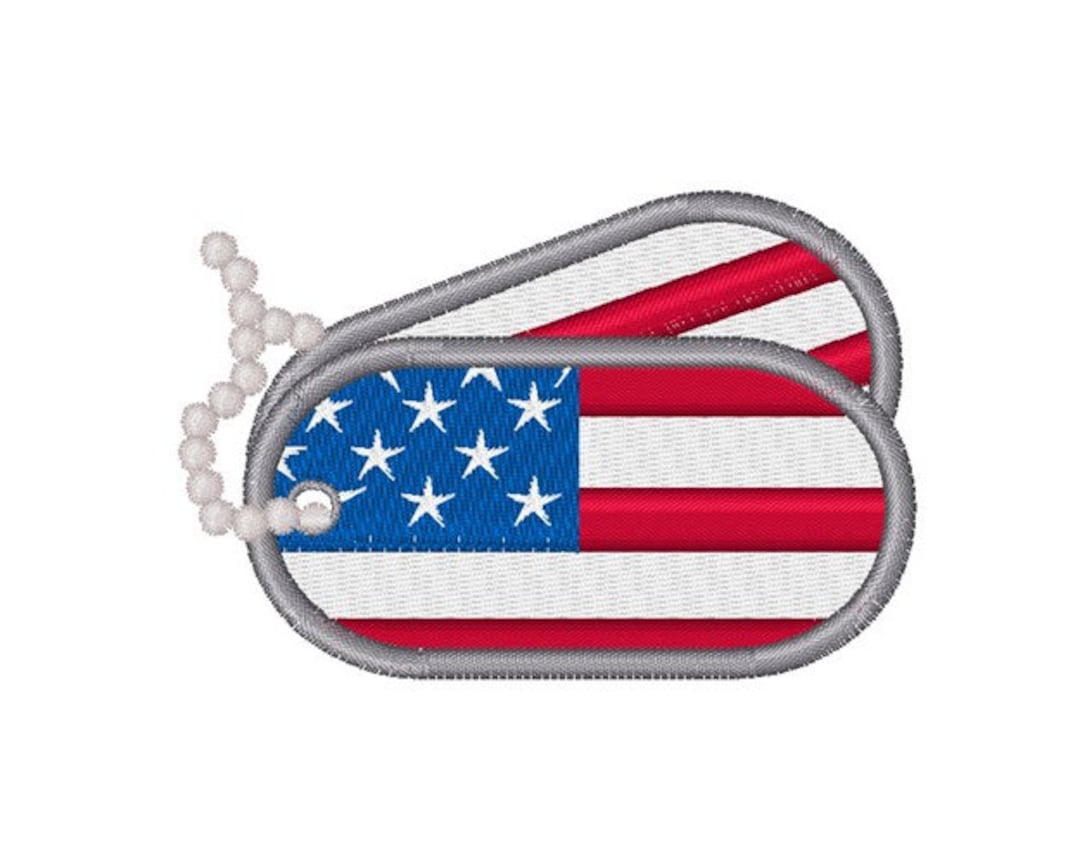 American Flag Dog Tags - Machine Embroidery Design - Etsy