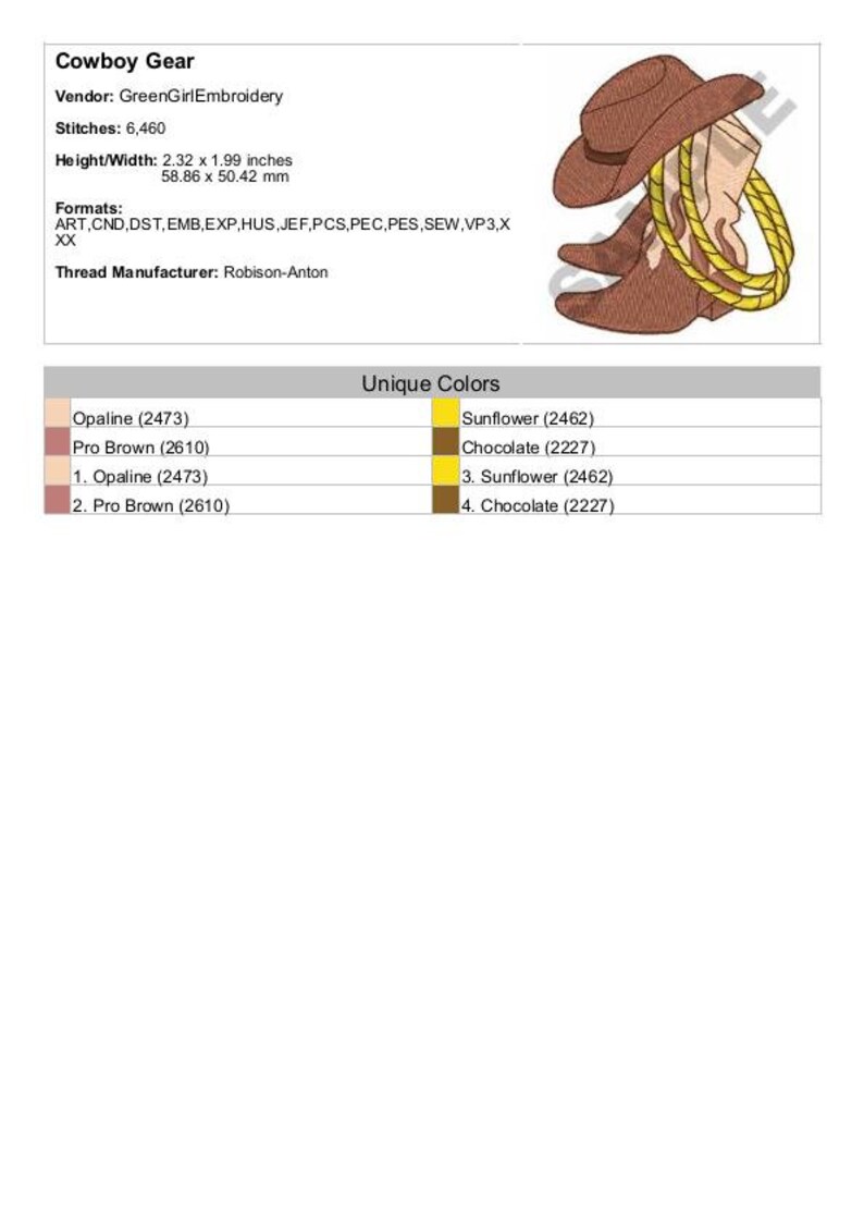 Cowboy Gear Machine Embroidery Design - Etsy