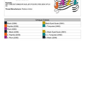 All That Jazz - Machine Embroidery Design - Etsy