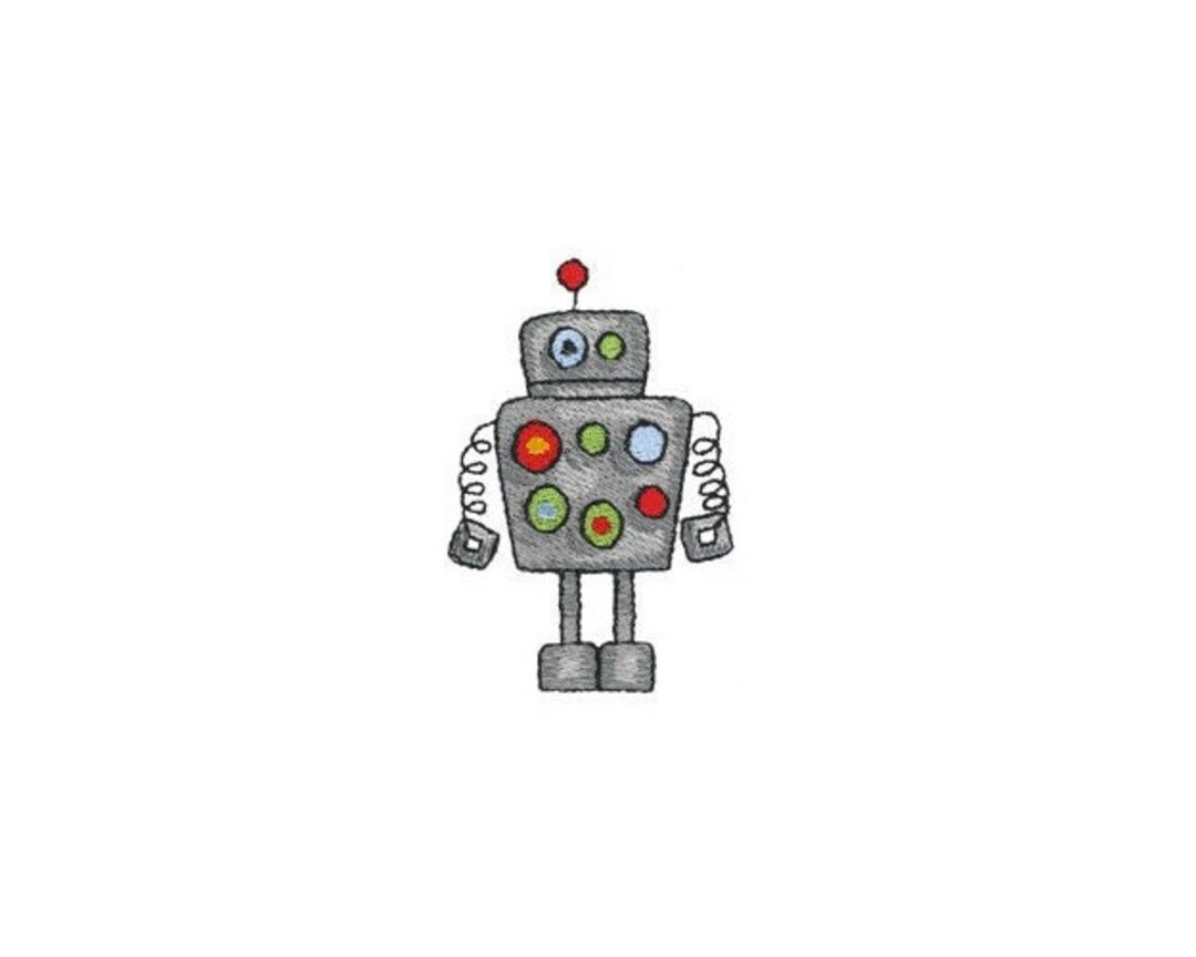 Robot Machine Embroidery Design - Etsy