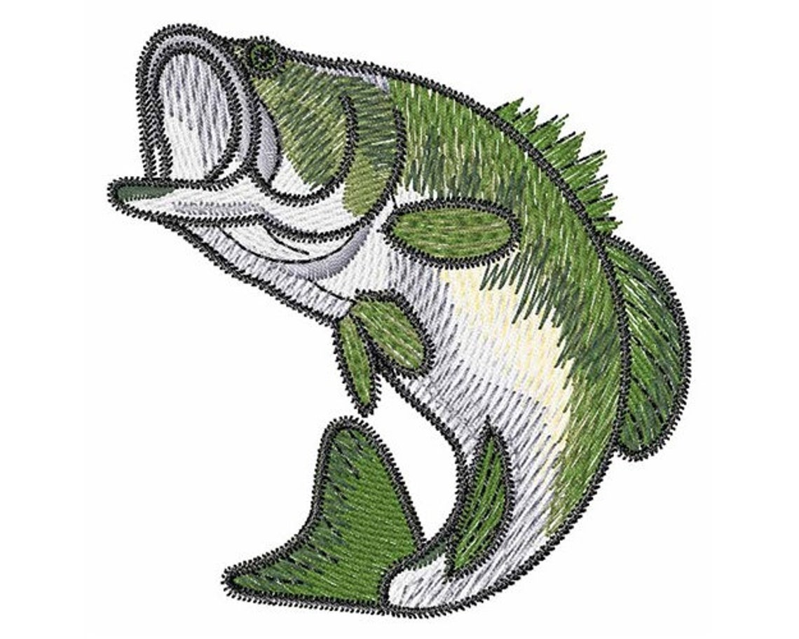 Large Mouth Bass Machine Embroidery Design - Etsy