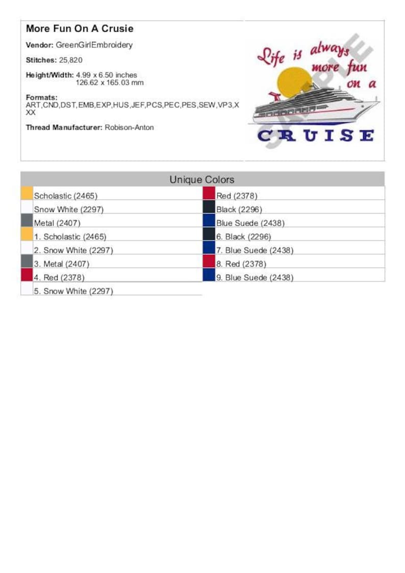 More Fun on A Crusie Machine Embroidery Design - Etsy