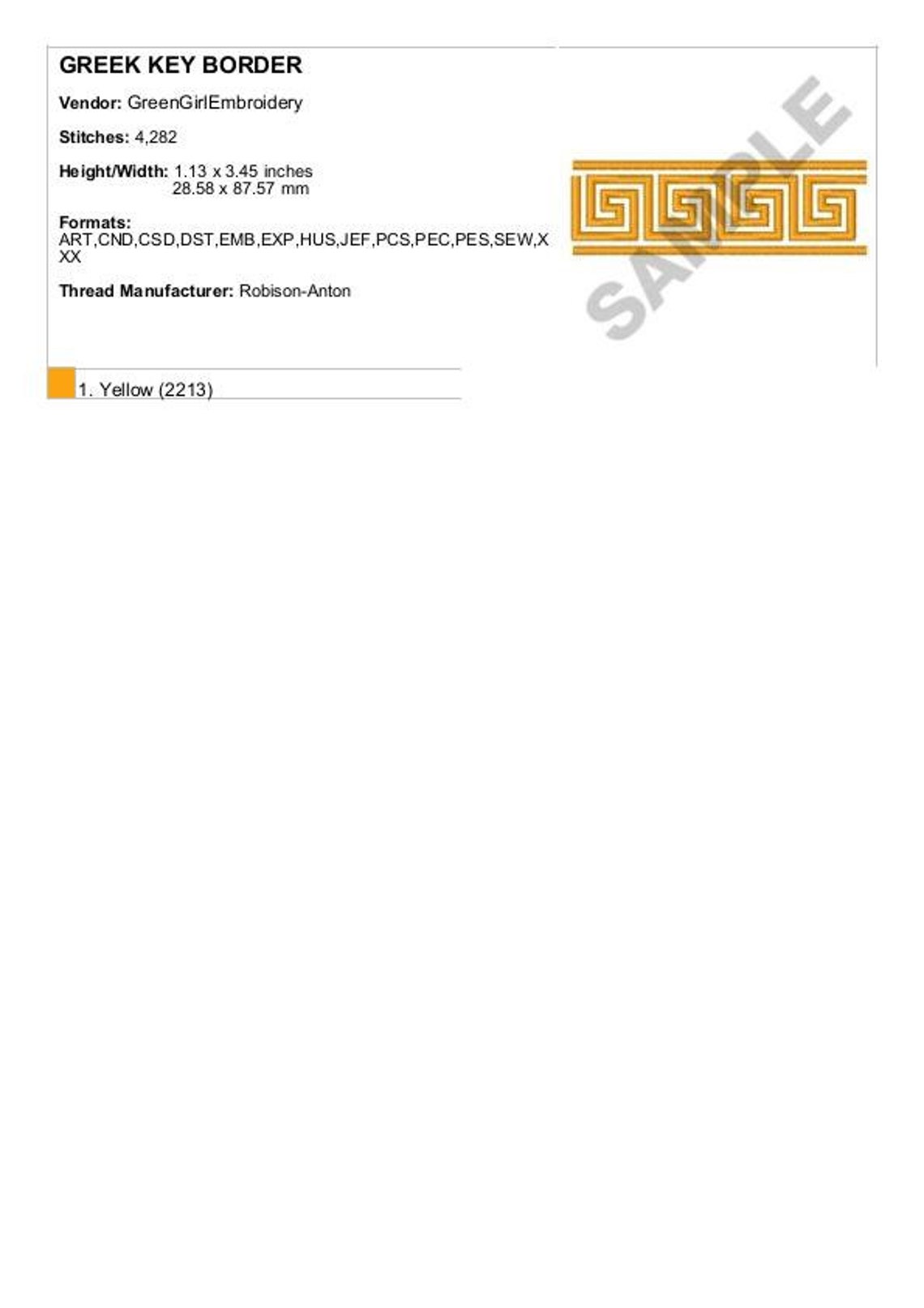 Greek Key Border - Machine Embroidery Design - Etsy