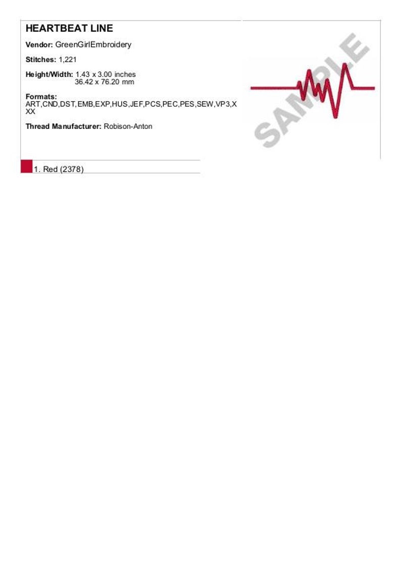 Heartbeat Line Machine Embroidery Design - Etsy