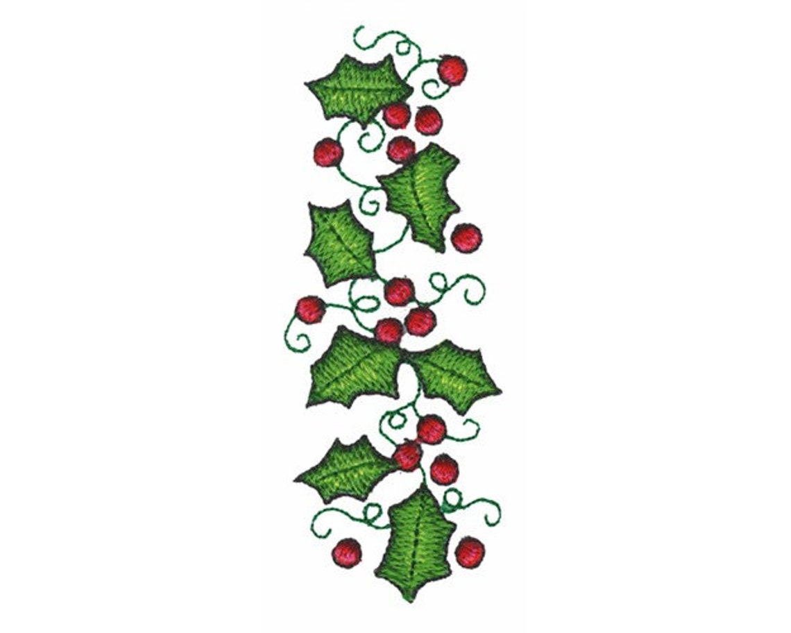 Holly and Berries Machine Embroidery Design - Etsy