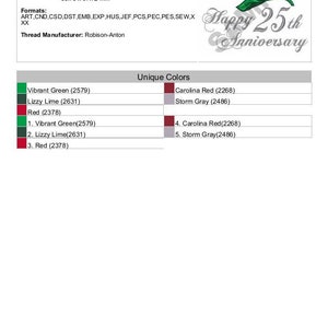 Anniversary 25th - Machine Embroidery Design - Etsy