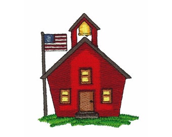 School House Embroidery Design. Machine Embroidery Design. School ...