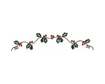 Holly Machine Embroidery Design File - Etsy