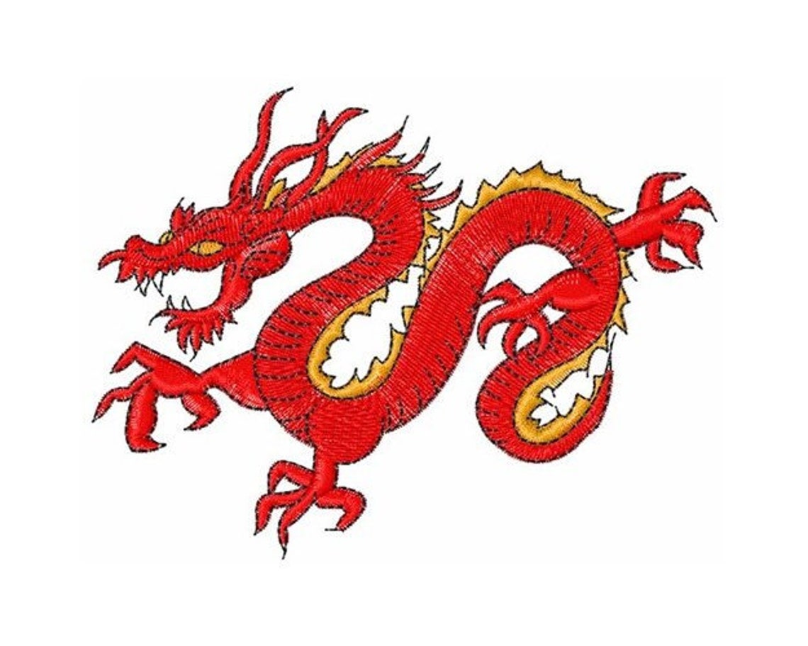 Chinese Dragon Machine Embroidery Design - Etsy