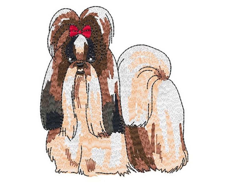 Shih Tzu Dog Machine Embroidery Design - Etsy