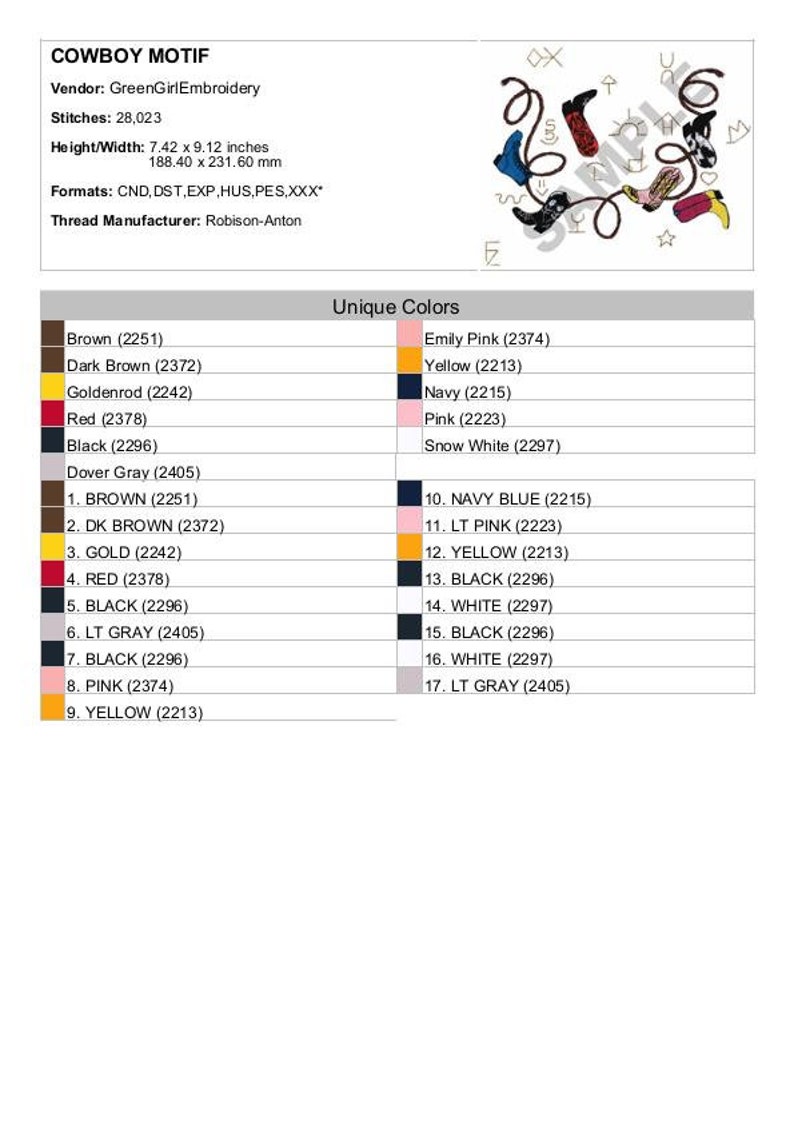 Cowboy Motif Machine Embroidery Design - Etsy