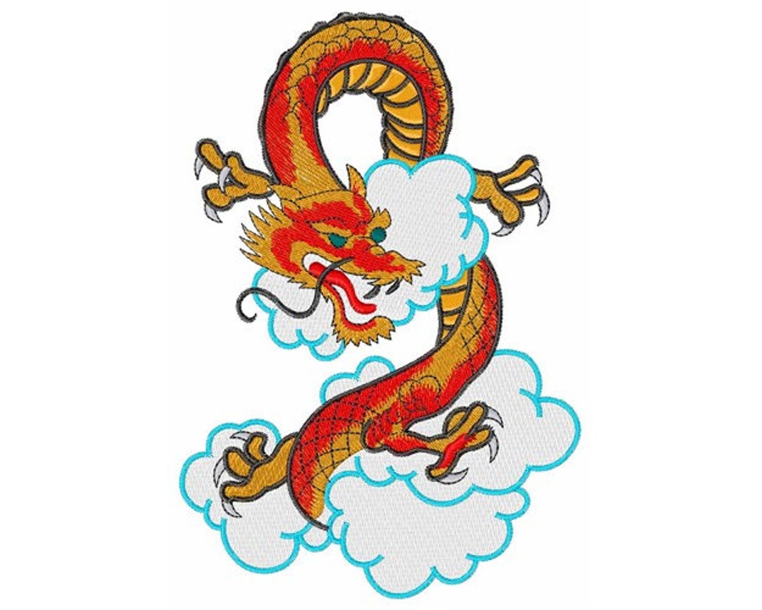 Chinese Dragon - Machine Embroidery Design - Etsy