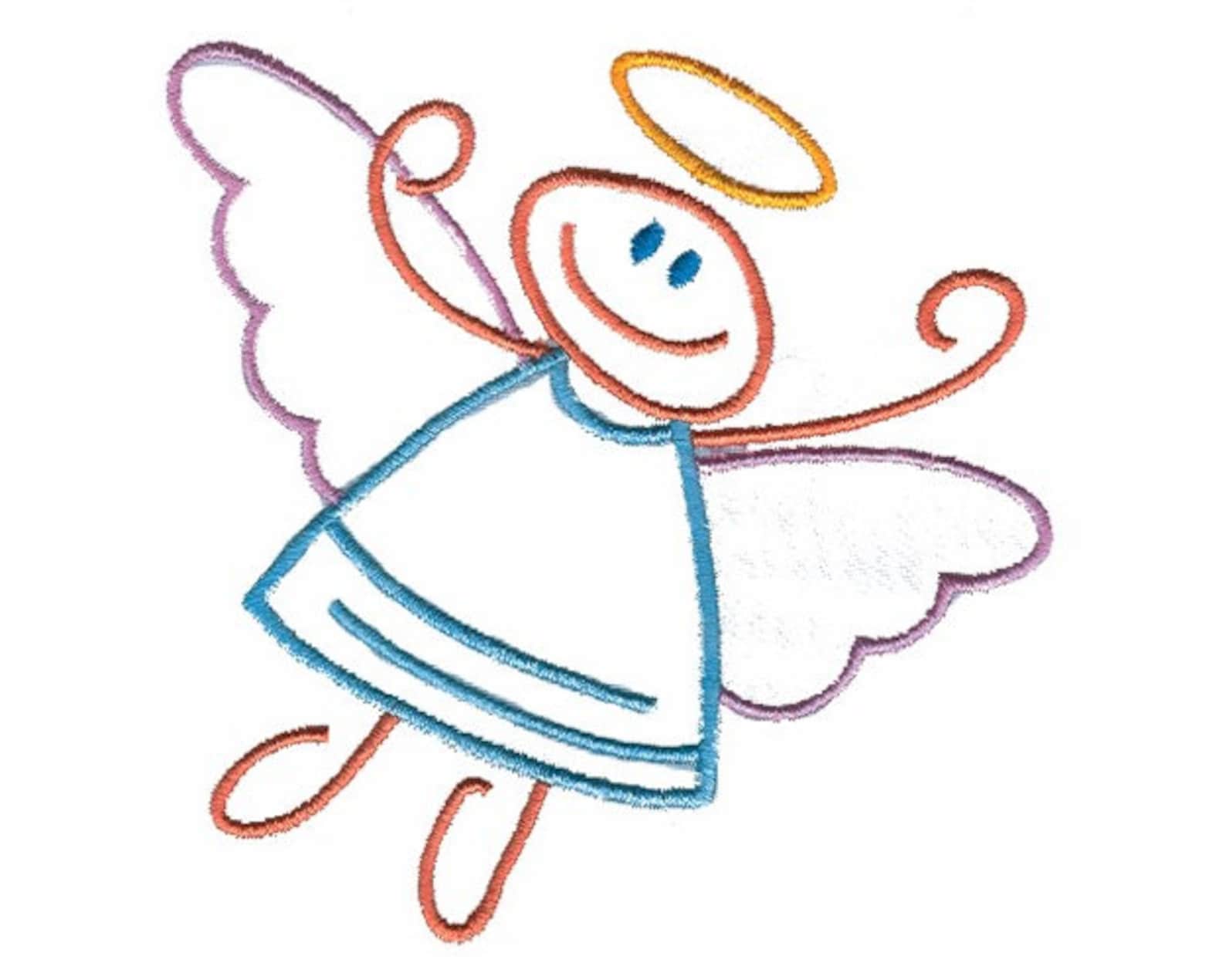 Stick Angel - Machine Embroidery Design - Etsy
