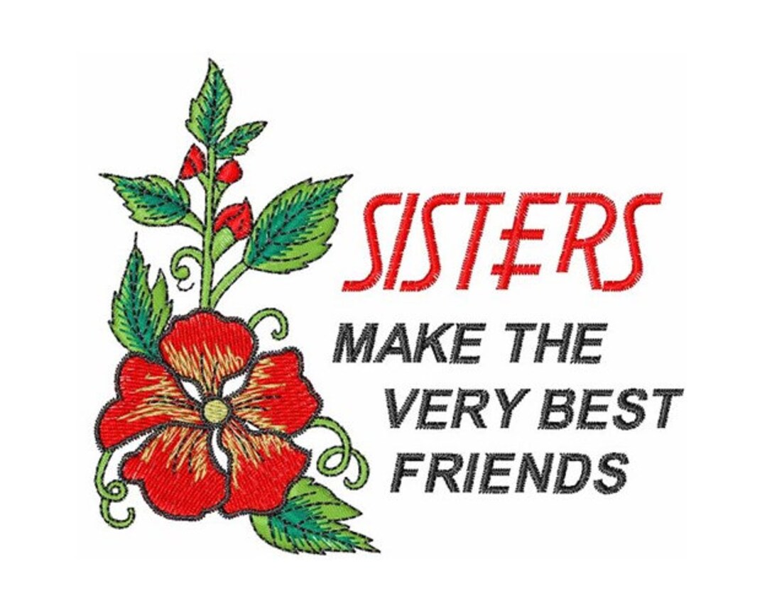 Sisters Best Friends Machine Embroidery Design - Etsy