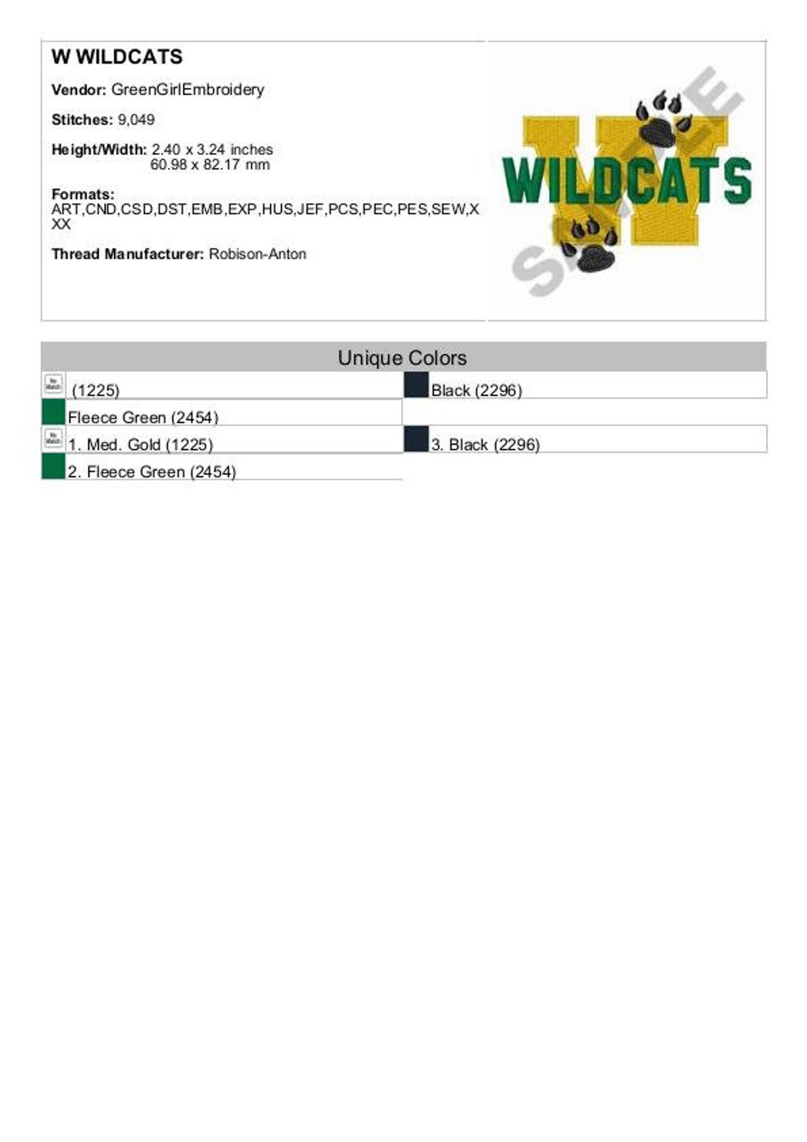 W Wildcats Machine Embroidery Design - Etsy