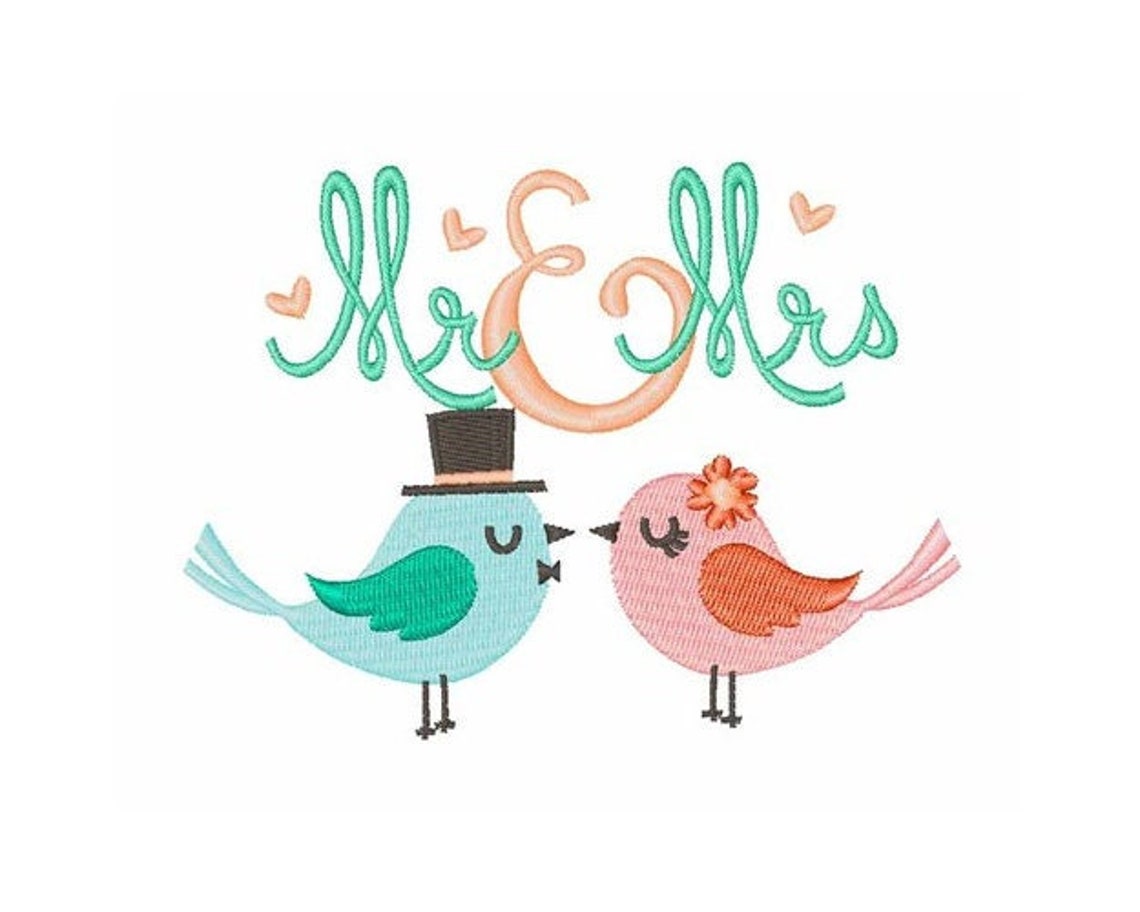 Mr and Mrs Machine Embroidery Design - Etsy