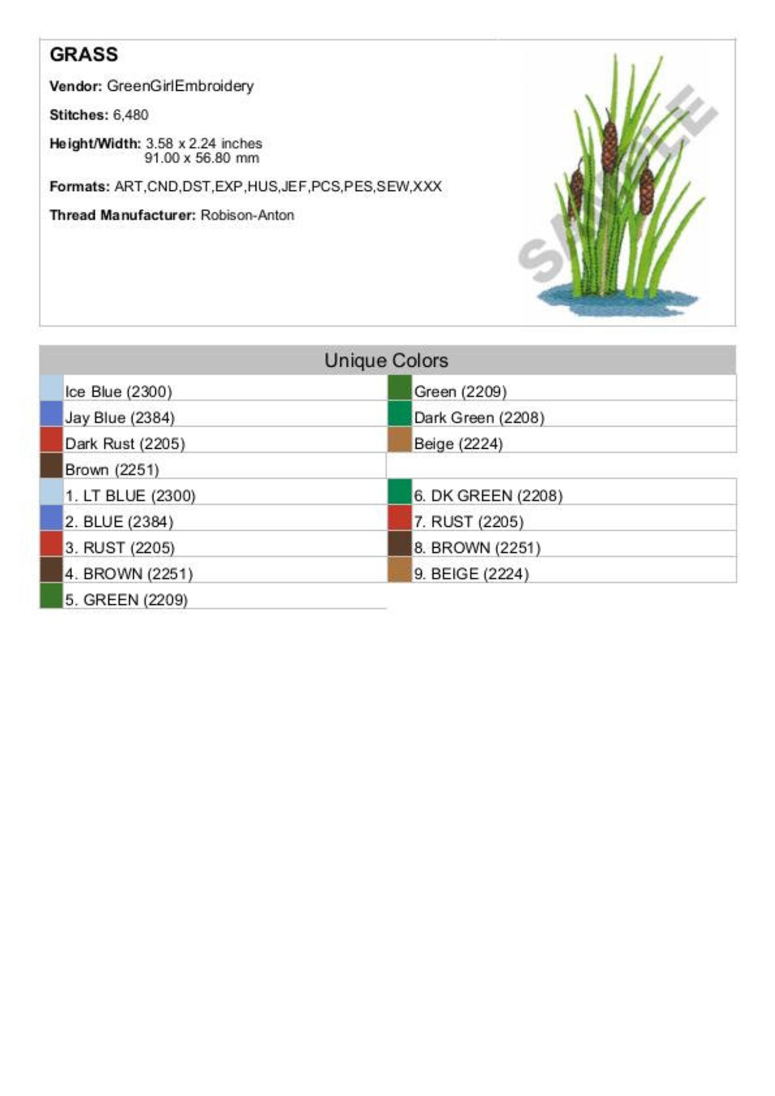 Grass - Machine Embroidery Design - Etsy