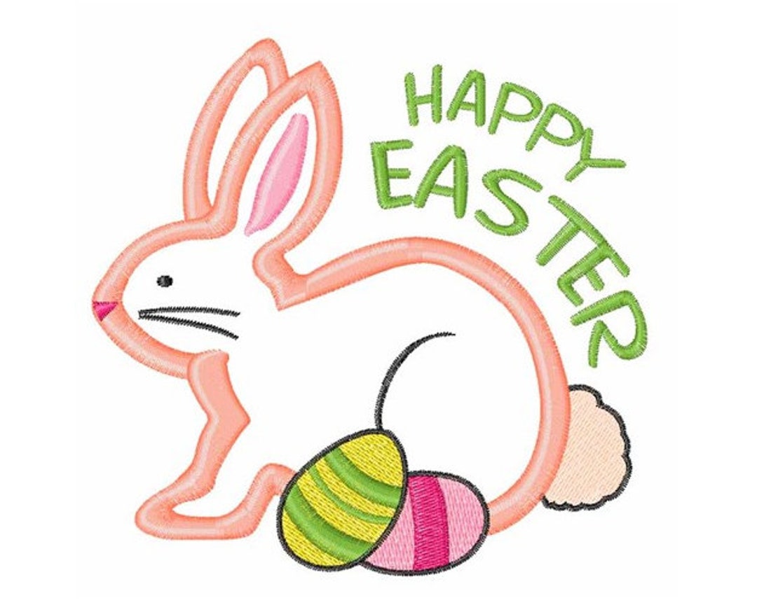 Happy Easter - Machine Embroidery Design - Etsy