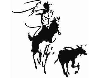 Rodeo Cowgirl Calf Roping Machine Embroidery Design Files 2 Sizes 4x4 ...