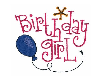 Birthday Girl Machine Embroidery Design Digital - Etsy