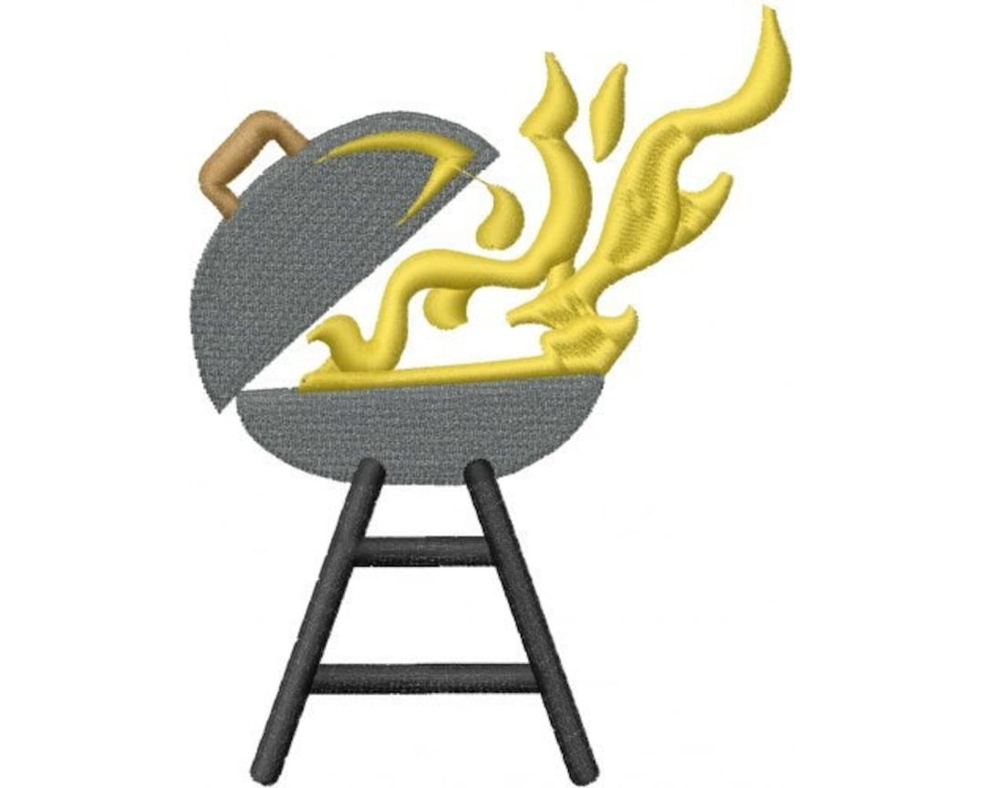 Large Bbq Grill - Machine Embroidery Design - Etsy