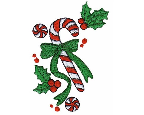 Candy Cane Machine Embroidery Design - Etsy