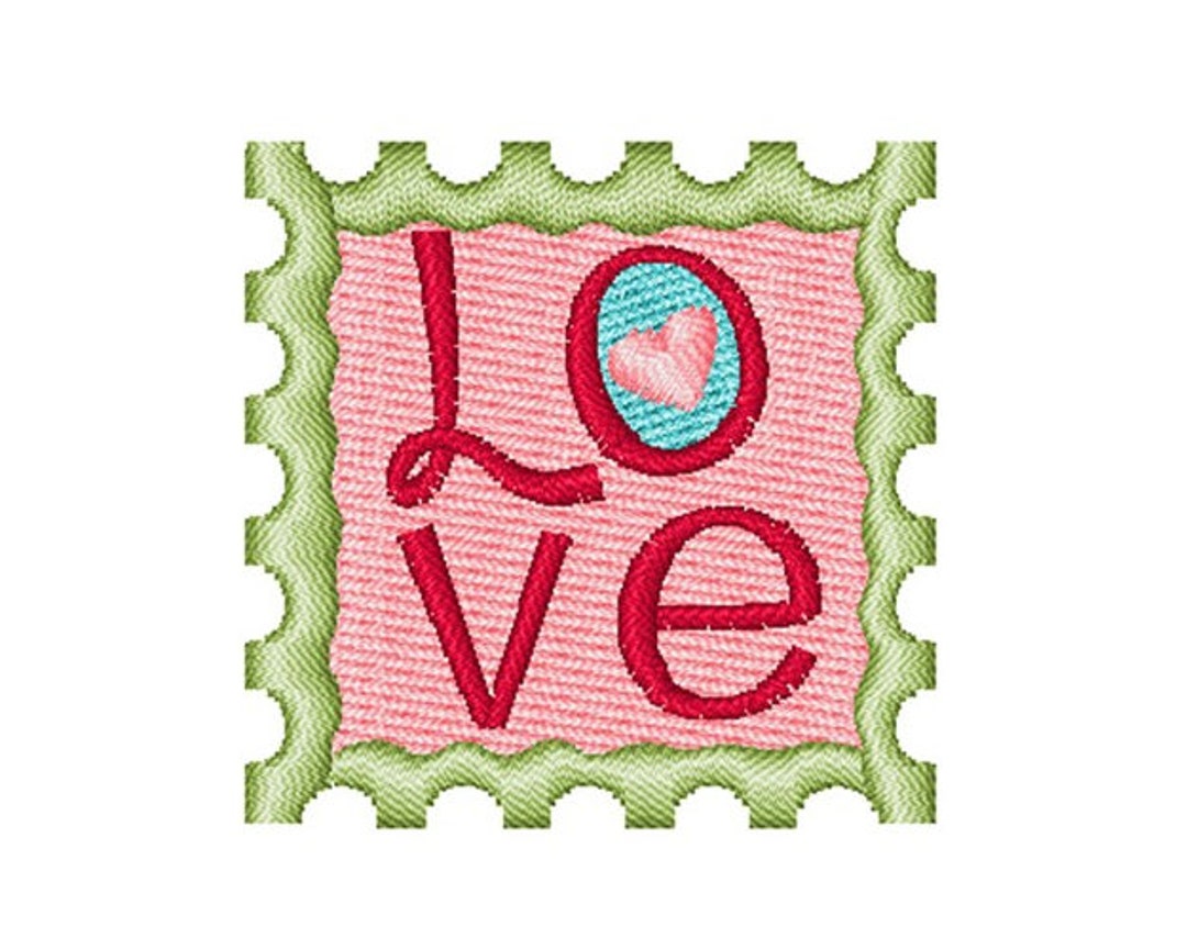 Love Stamp - Machine Embroidery Design - Etsy