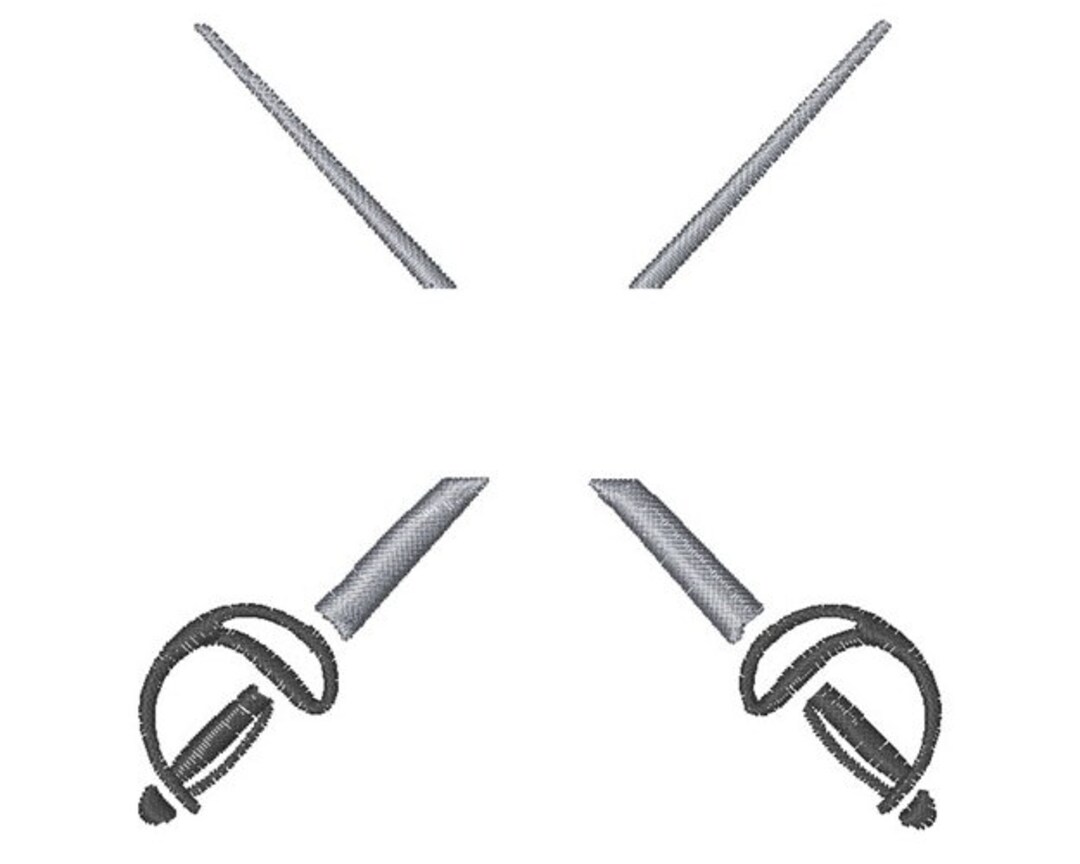 Split Crossed Swords - Machine Embroidery Design - Etsy
