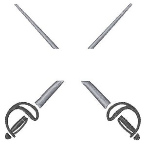 Split Crossed Swords - Machine Embroidery Design - Etsy