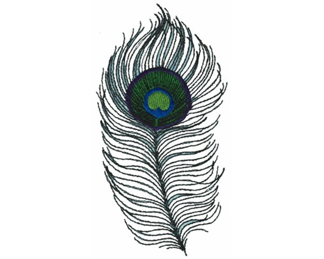 Peacock Feather Machine Embroidery Design - Etsy