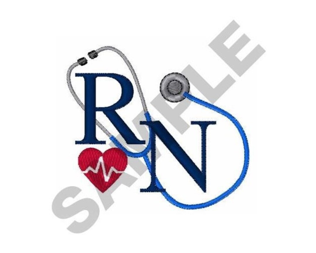 Rn Heart Machine Embroidery Design - Etsy