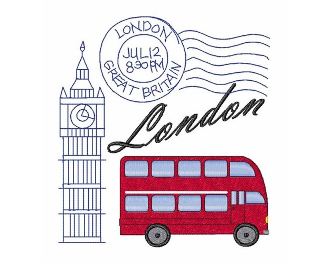 London Travel - Machine Embroidery Design - Etsy