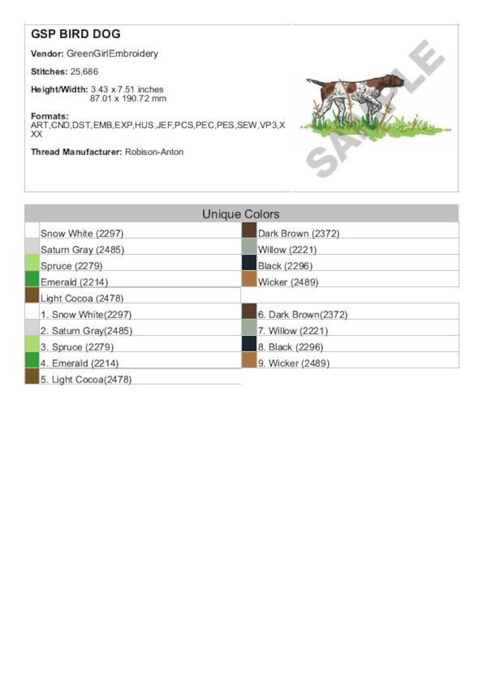 Gsp Bird Dog Machine Embroidery Design - Etsy