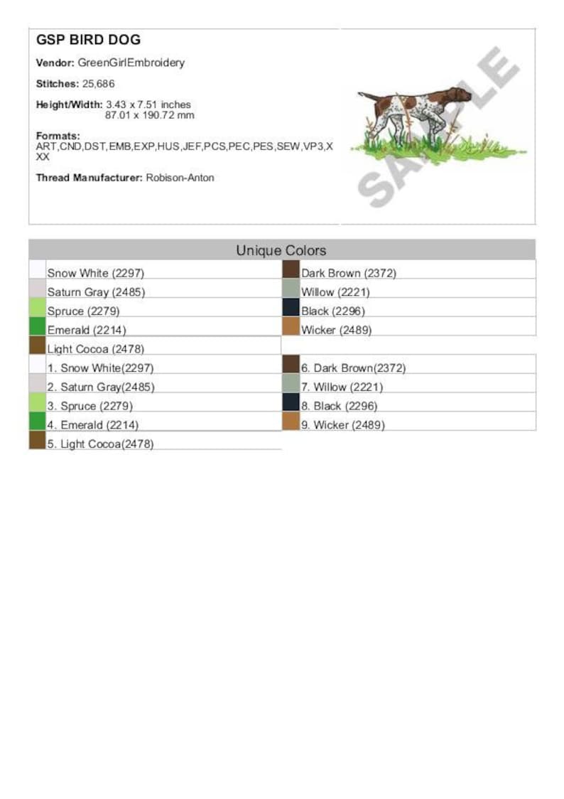 Gsp Bird Dog Machine Embroidery Design - Etsy