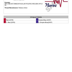 Er Nurse - Machine Embroidery Design - Etsy