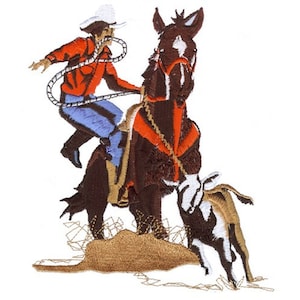Calf Roper - Machine Embroidery Design - Etsy
