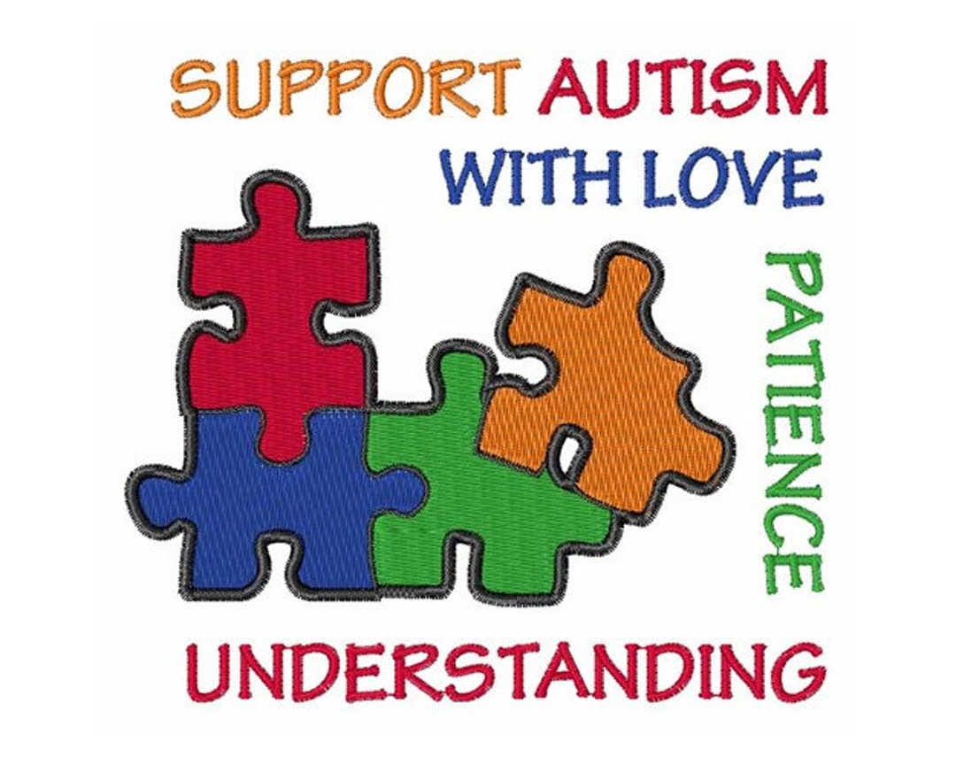 Autism Support Machine Embroidery Design - Etsy