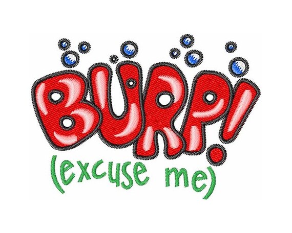 Burp Excuse Me Machine Embroidery Design - Etsy