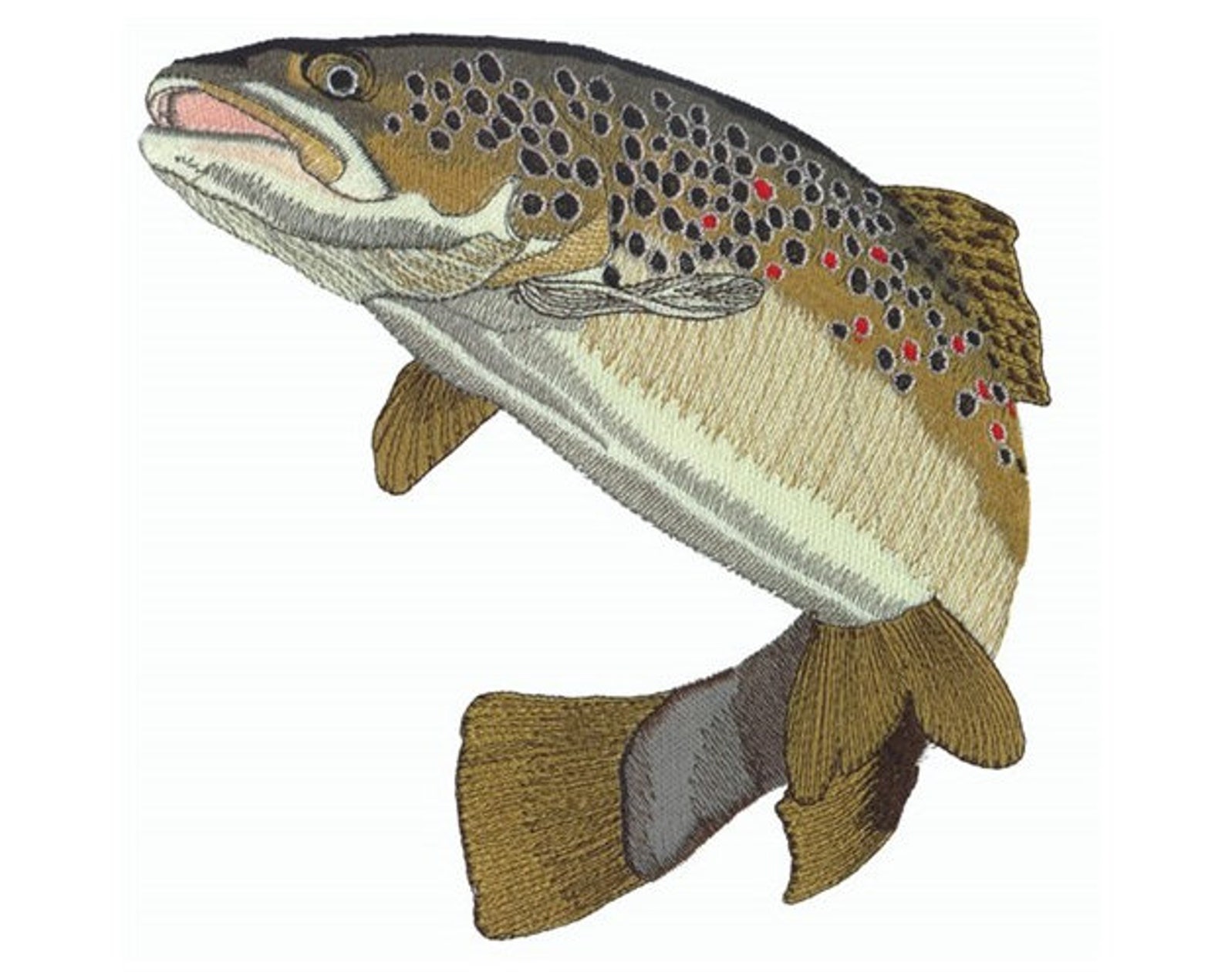 Large Brown Trout - Machine Embroidery Design - Etsy