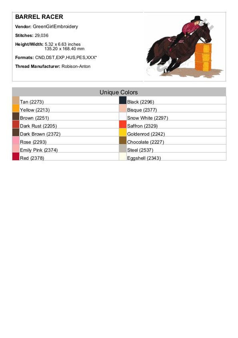 Barrel Racer Machine Embroidery Design - Etsy