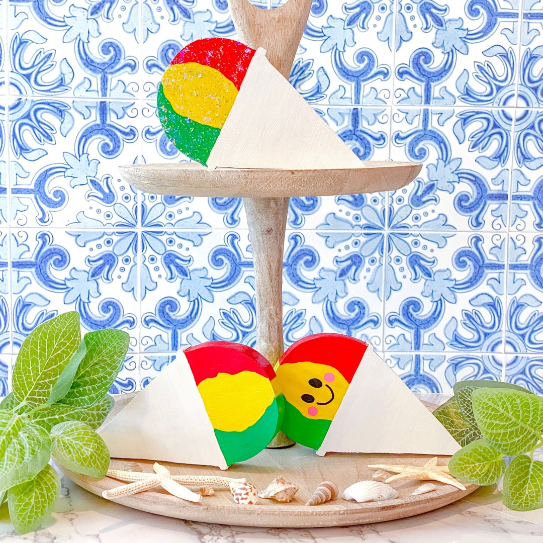 Shaved Ice Decor, Snow Cone Decor, Summer Tiered Tray Decor, Hawaiian ...