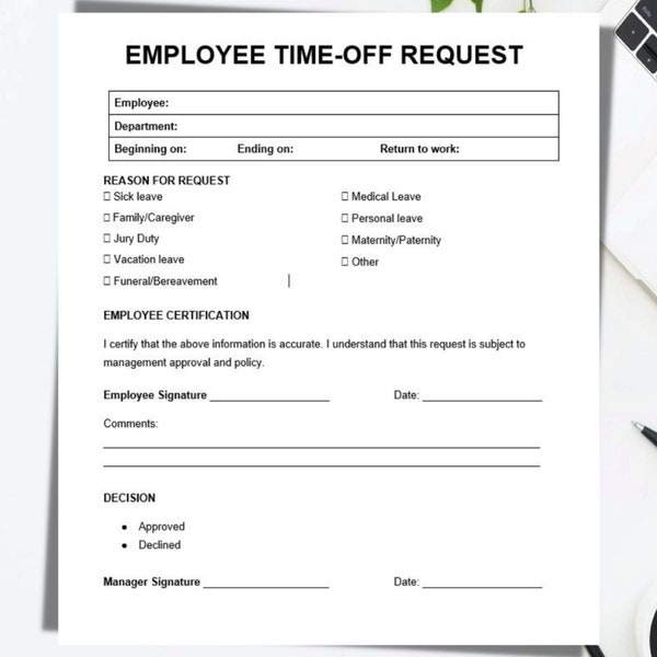 Employee Pto Form - Etsy