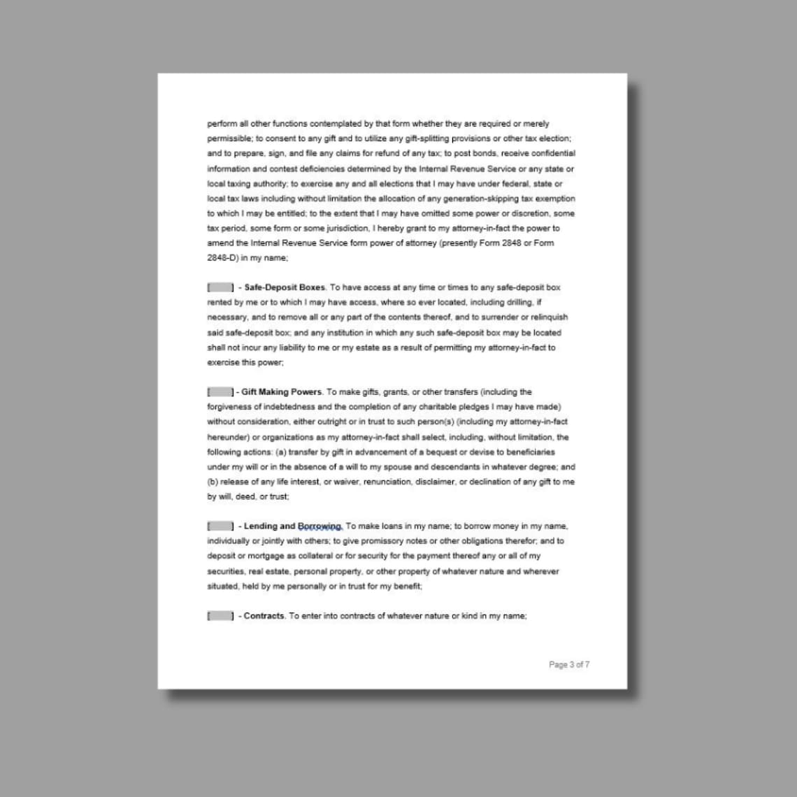 General Power of Attorney Form Template: Editable Instant Download (MS ...