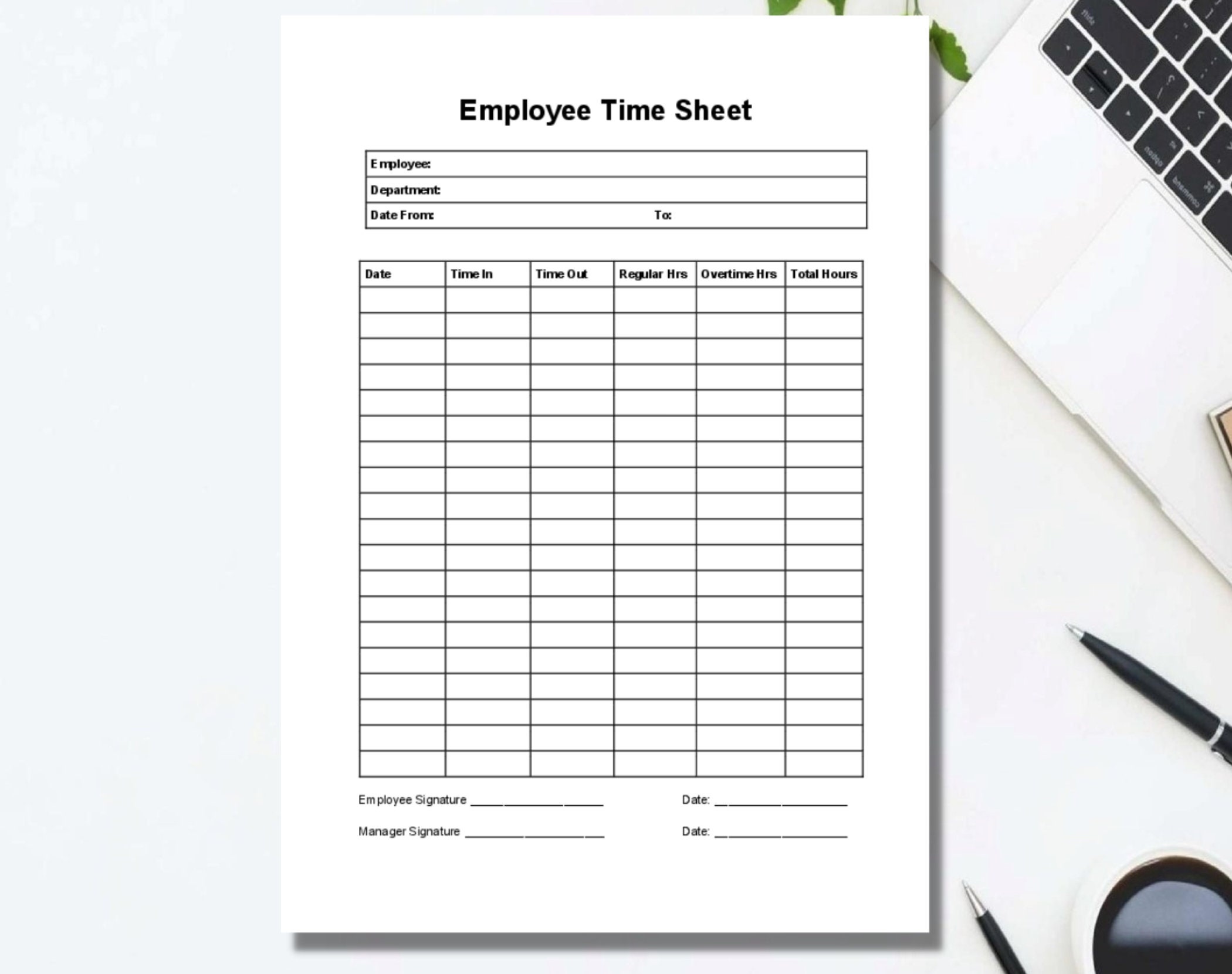 Editable Employee Timesheet: Printable Time Card (google Doc, Word, PDF ...
