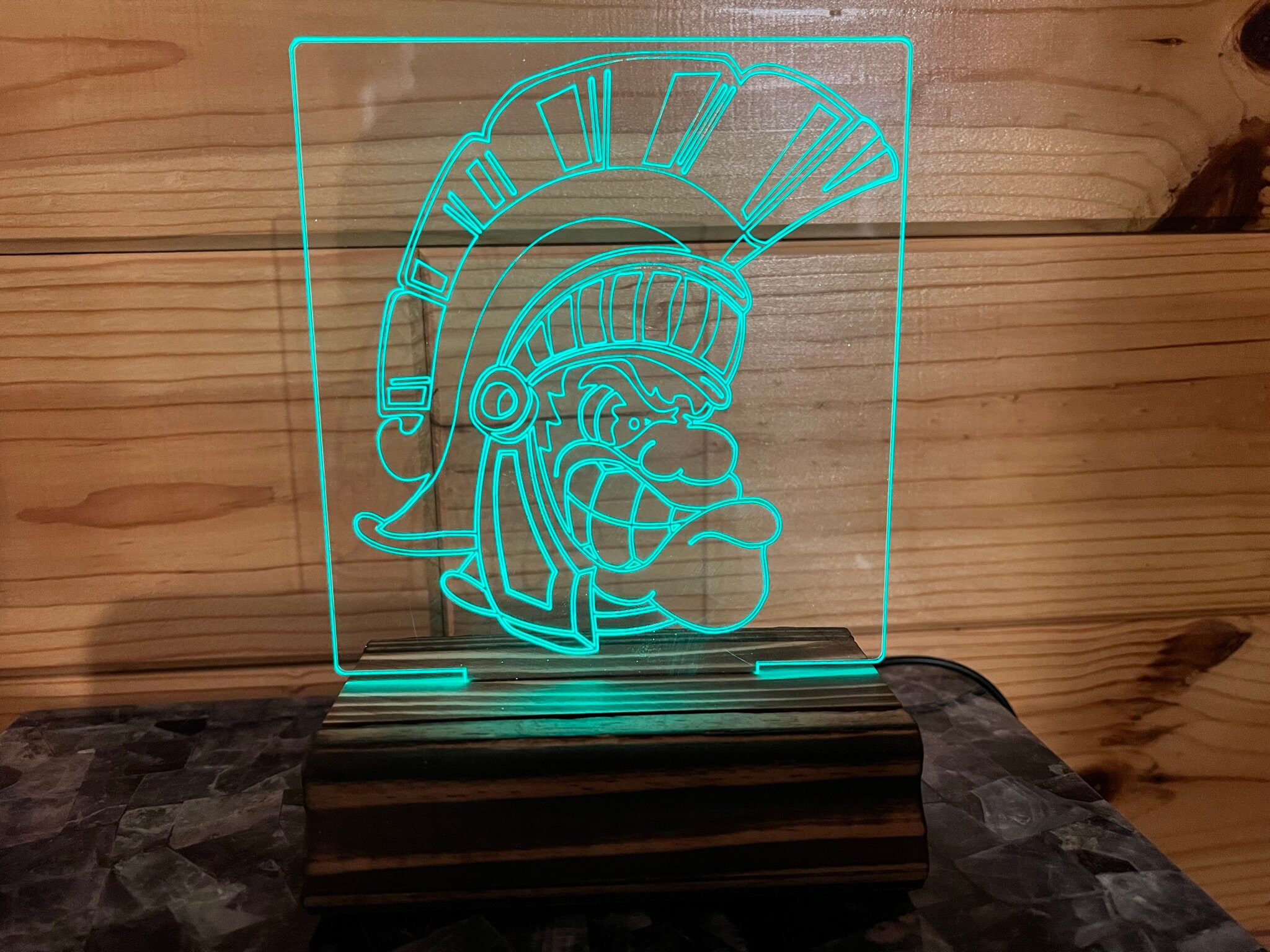 Michigan State LED Tabletop Light With Two 2 Acrylics. - Etsy