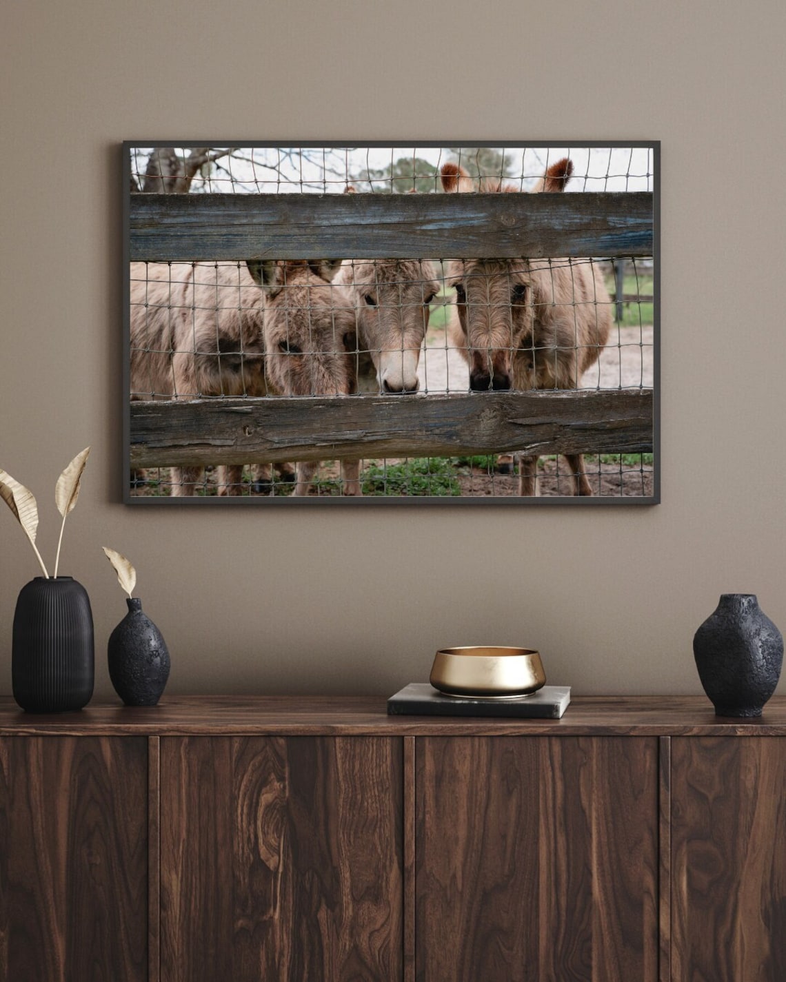 Donkeys Printable, Farmhouse Photo, Modern Farm Decor, Donkeys Photography, Rustic Country Print ...