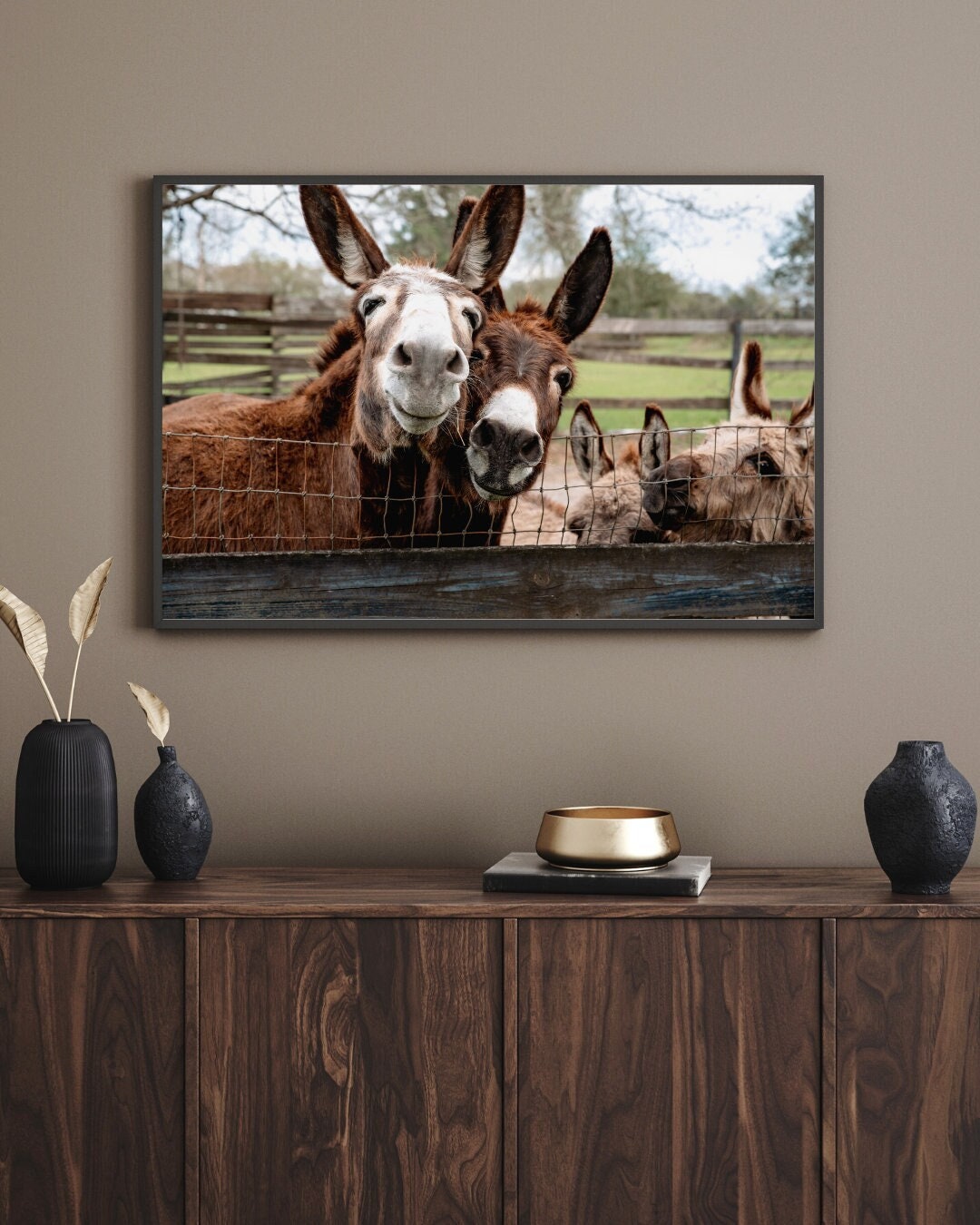 Donkeys Printable, Farmhouse Photo, Modern Farm Decor, Donkeys ...